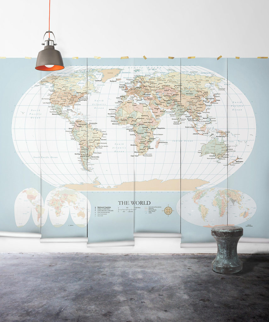 World Map Mural Wallpaper • Explore the World • Milton & King AUS