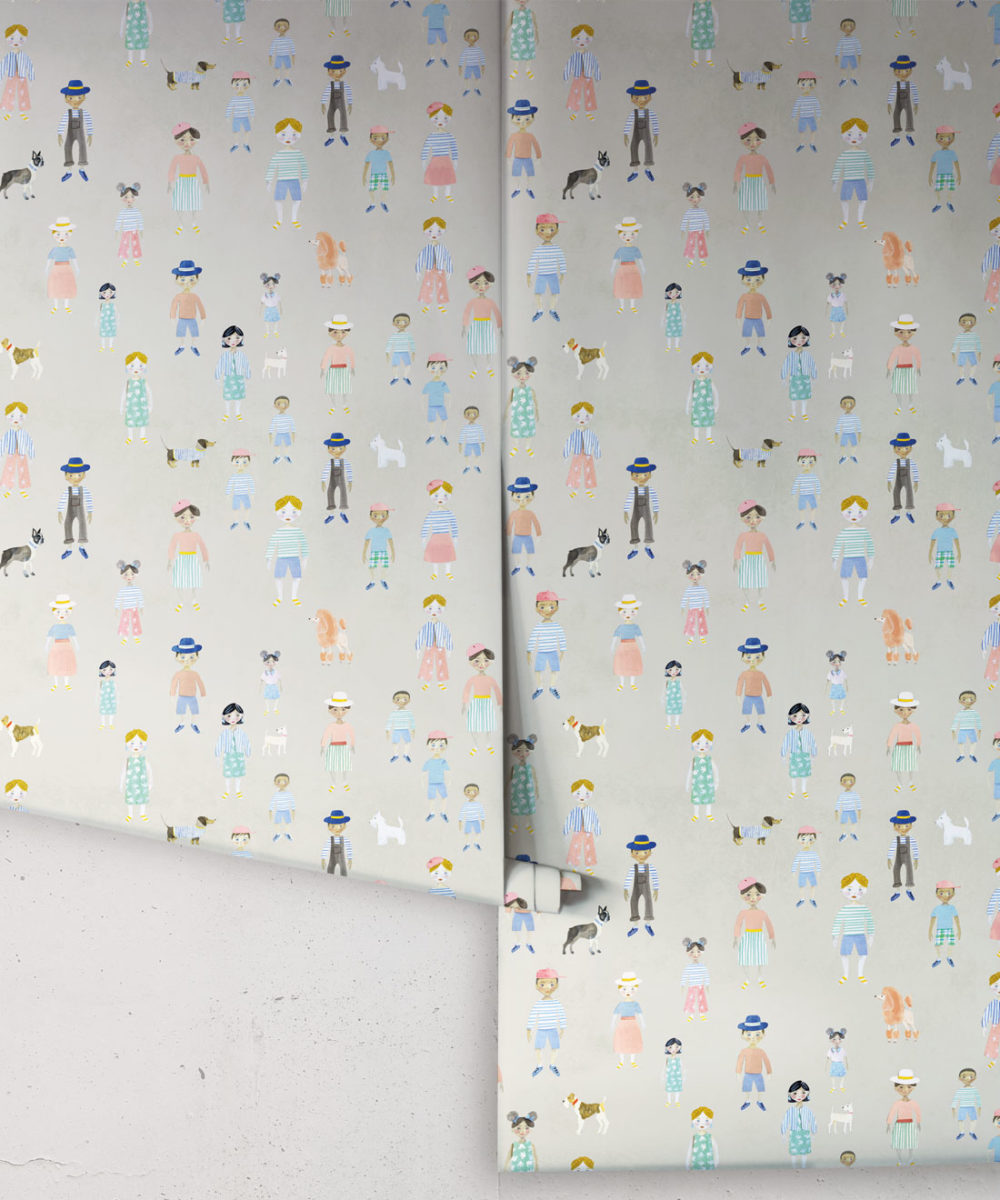 Paper Dolls Wallpaper • Fun Kids Wallpaper • Milton & King Australia