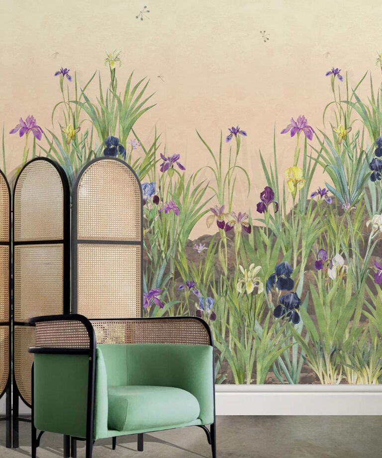 Iris Garden • Floral Botanical Mural • Milton & King AU