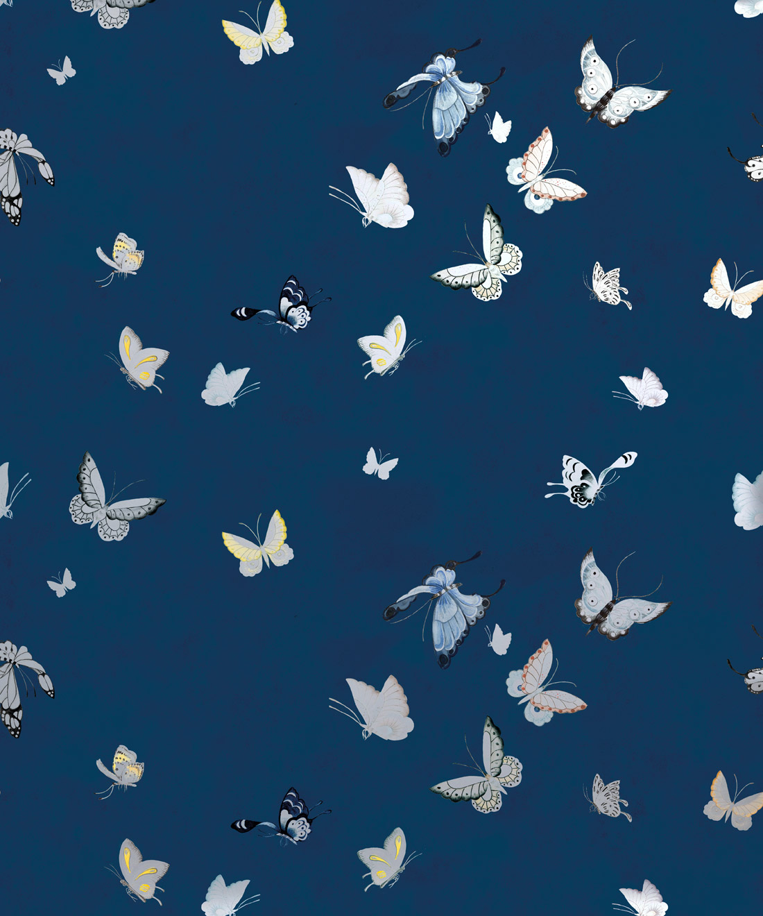 Butterflies Metallic Wallpaper • Chinoiserie • Milton & King