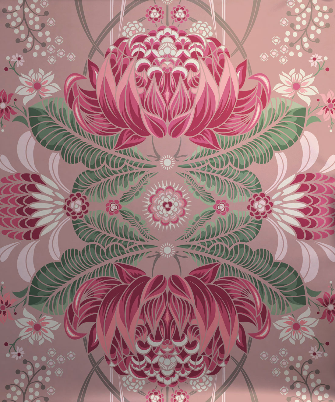 Bush Beauty Metallic Wallpaper • Australian Floral • Milton & King