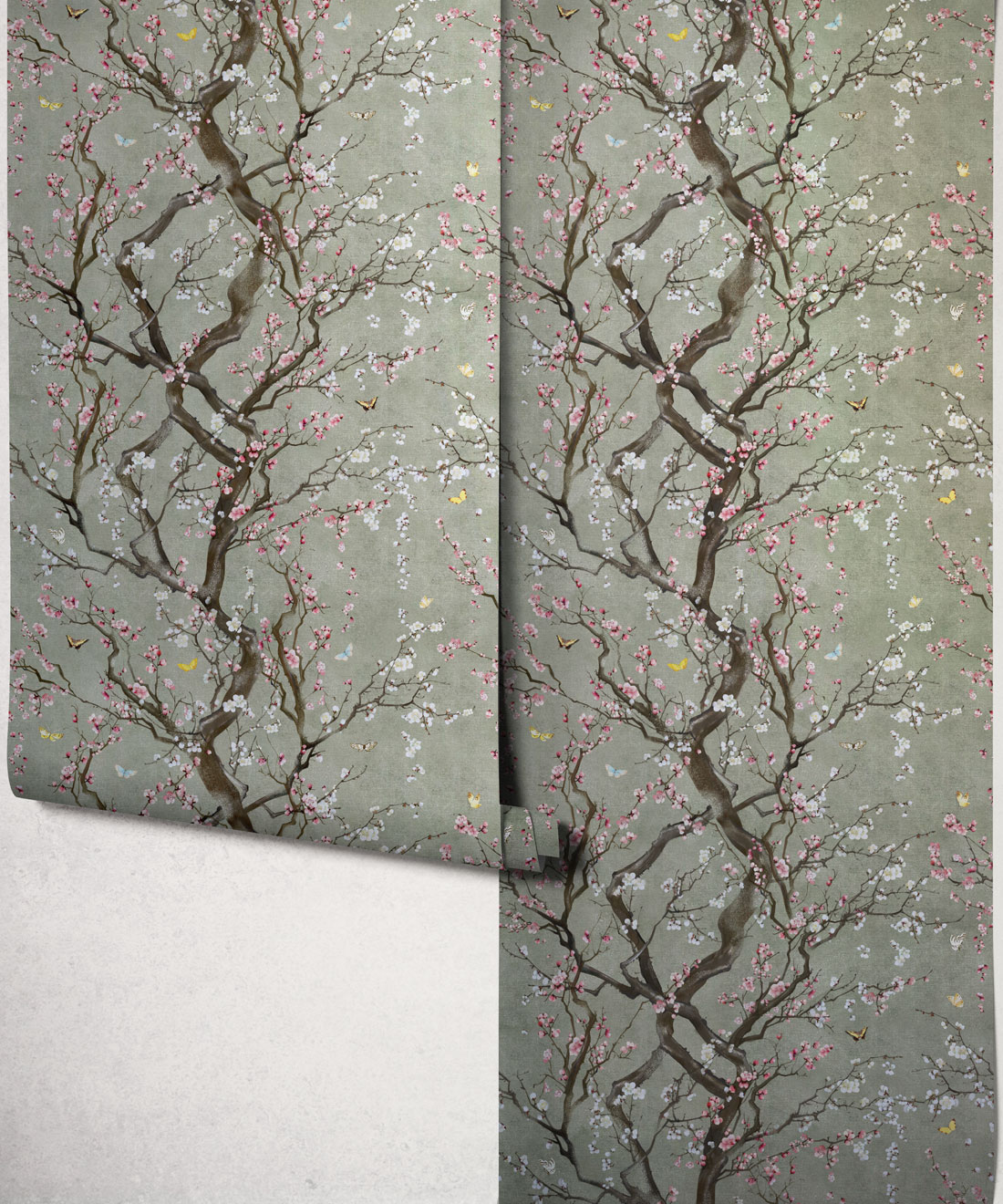 Plum Blossom Metallic Wallpaper • Japanese Floral • Milton & King